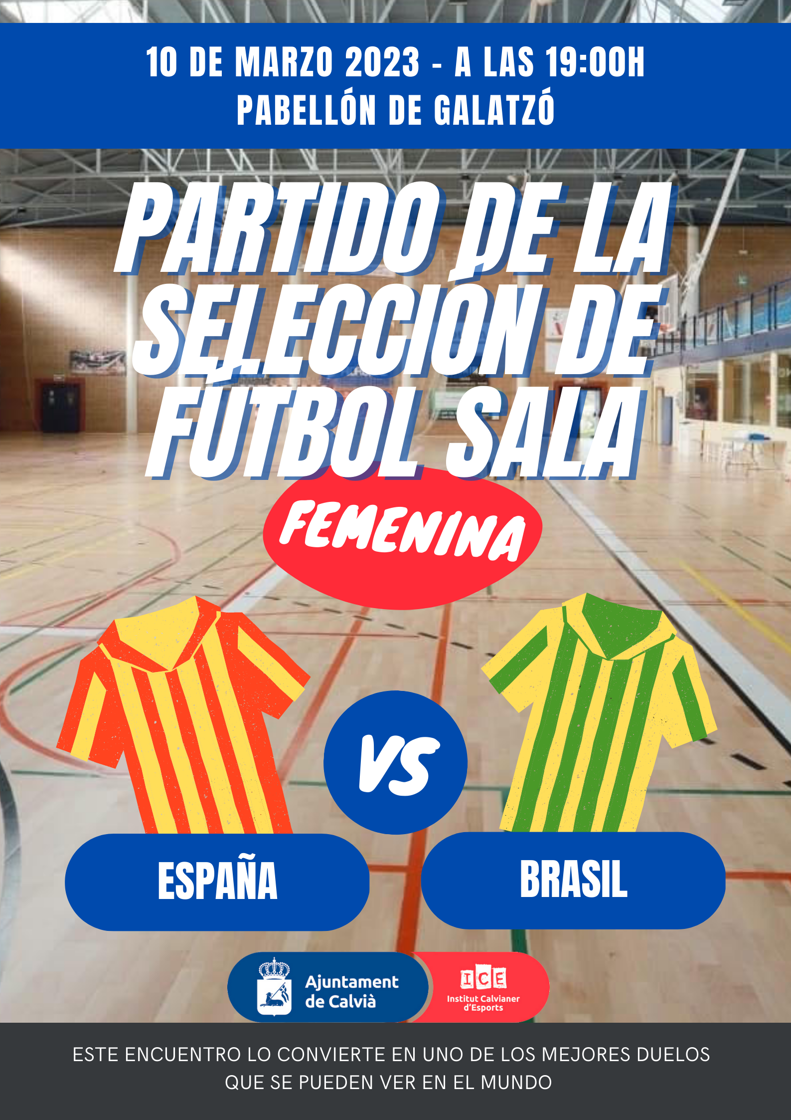 España vs. Brasil de fútbol sala femenino en Calvià - visitcalvia